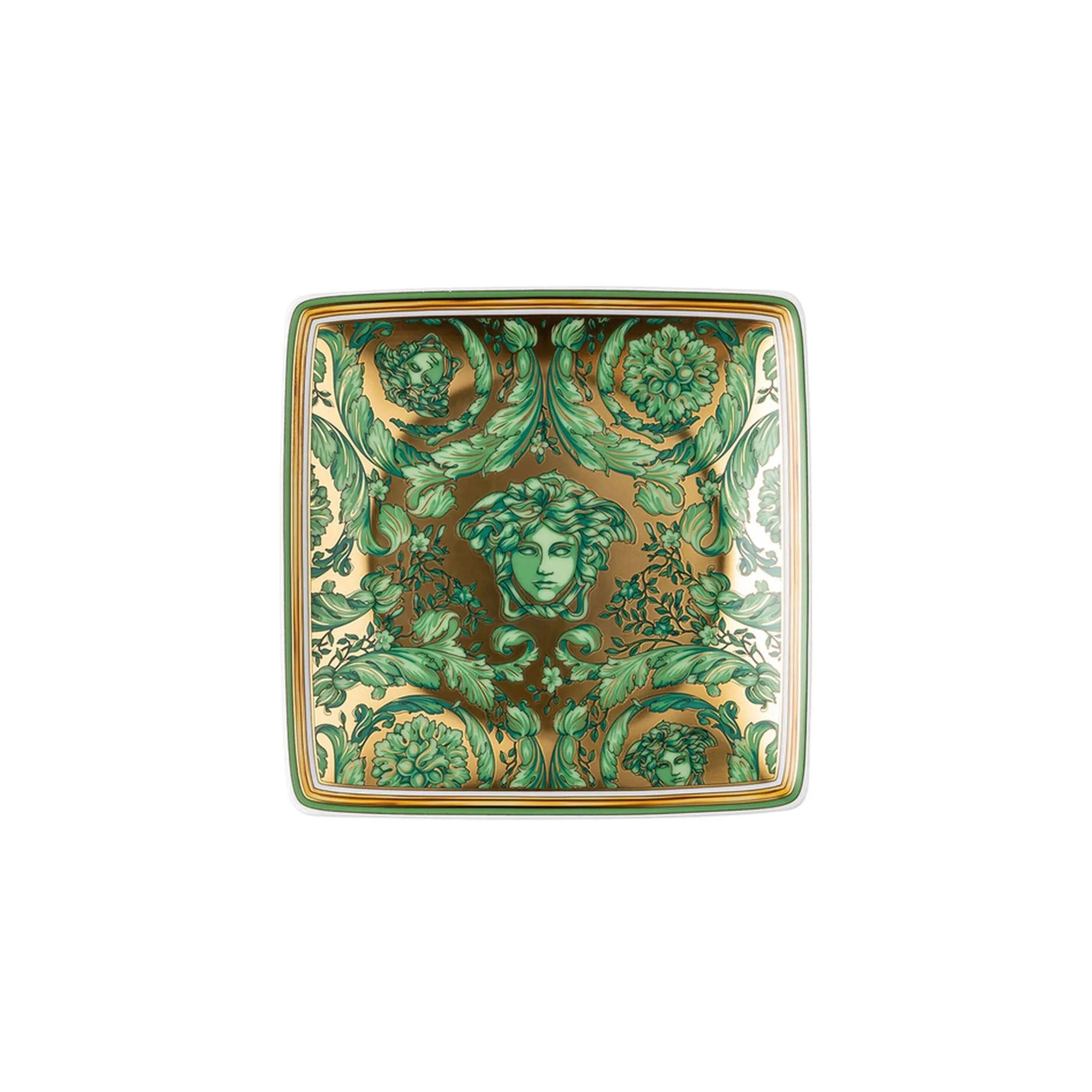 Medusa Garland Green Coppetta quadra piana 12 cm Versace – Enriquez